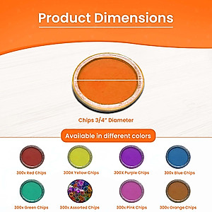 MR CHIPS Magnetic Bingo Chips with Metal Ring 3/4 Inch 300 Upgraded Pieces Orange Transparent - Available in 7 Colors A Reusable Storage Bag