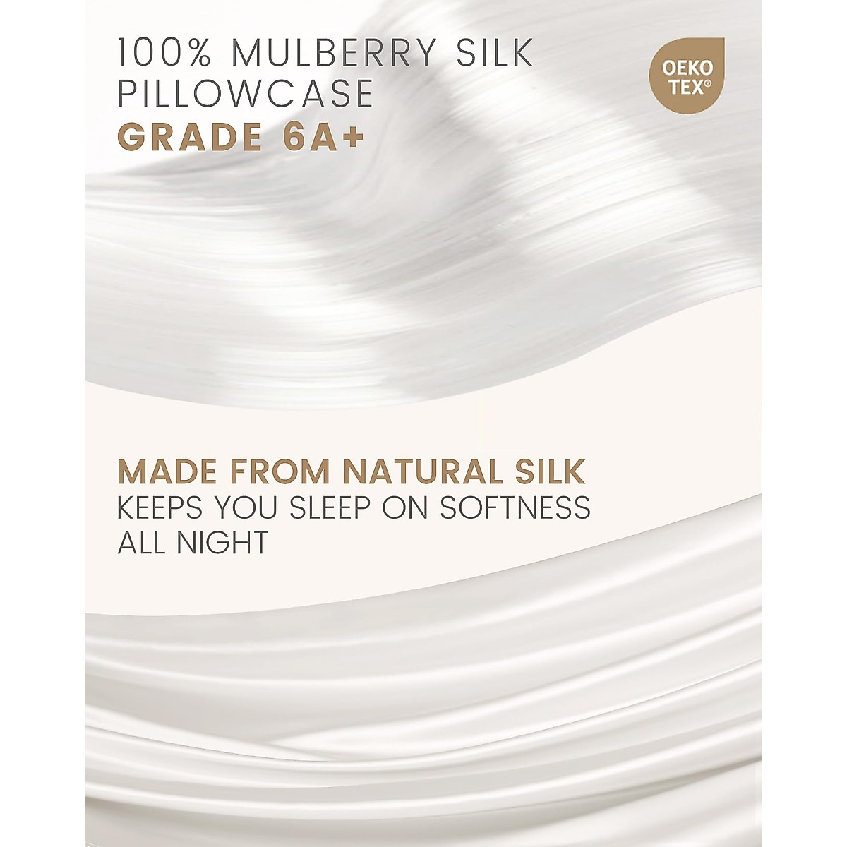 THXSILK 100% Silk Pillowcase for Hair and Skin, Both Sides Grade 6A+ Mulberry Silk Pillow Case with Hidden Zipper, Soft Smooth White Pillowcase(1pc, Queen Size 20"x30")