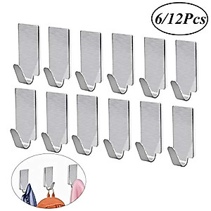 VORCOOL Outdoor Towel Hooks Adhesive Hooks Sticky Wall Hooks, Towel Hanger Stick on Hooks for Hanging Door Cabinet Kitchen Bathroom Home Heavy Duty Metal Hangers