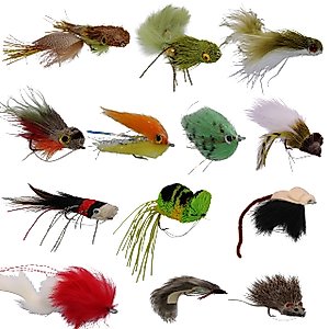 RoxStar Fly Fishing Shop | Hand Tied in The USA | Pro Bass Flies Assortment | Top 13 Streamer and Top Water Flies for Bass, Steelhead, Salmon, Musky and The Rest of The Big Boys. Tight Lines!
