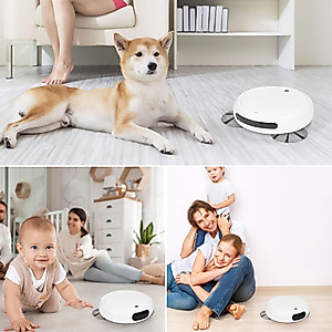 Pilipane Robot Vacuum Cleaner, Intelligent Sweeping Robotic Vacuum with Mop for Pet Hair, Hard Floor, Tile, Smart Sweeping Mopping Robot Set Helper for Home Office