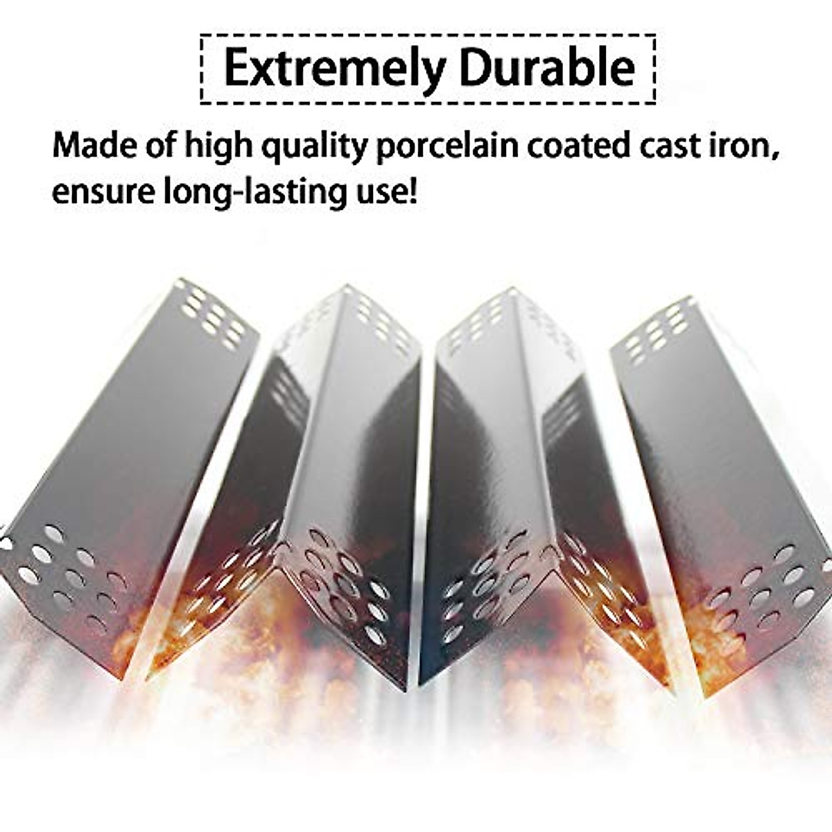 VICOOL Porcelain Steel Heat Plate Shield Replacement for Nexgrill 720-0830H,720-0783E, Grill Master 720-0697, 720-0737, 4-Pack