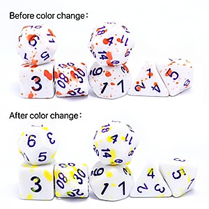 DND Game Dice Set Polyhedral - IDTQ Dungeons and Dragons Color Changes with Temperature Purple Red White Black Blue Yellow Green Dice Set RPG MTG Table Games 6sets D4 D6 D8 D10 D12 D20