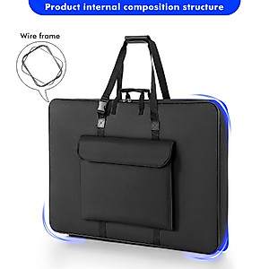 1st Place Products Premium Art Portfolio Case - 32" x 42" - Soft Sided - Steel Frame - Waterproof & Tear Resistant - Artwork, Photography, Sketch, LCD, Monitor, Solar Panel - Shoulder Straps & Handles