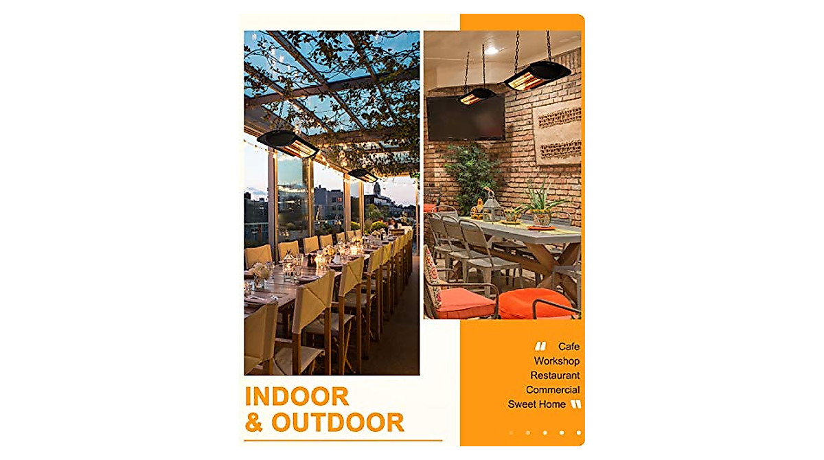 Star Patio Electric Patio Heater - 1500W, Waterproof & Silent
