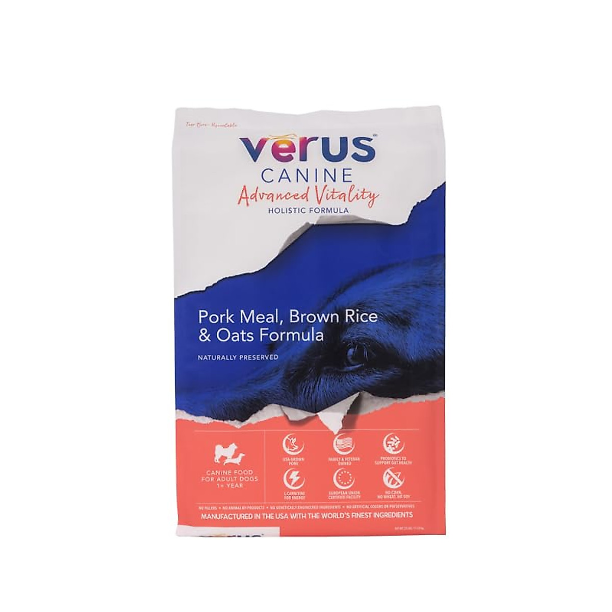 VeRUS Pet Foods Dry Dog Food Pork, Advanced Vitality Formula 25lb Bag