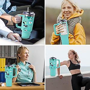 Nurse Gifts- Thank You Gifts For Nurse, Graduation Gifts - Graduation Gifts for Her, Colleagues, Work Besties/Graduation/Birthday Gifts For Nurse - Insulated Tumbler 40oz With Handle(Green)