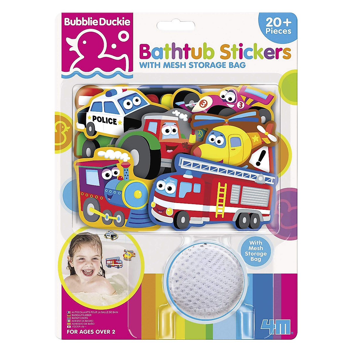 4M Foam Bathtub Stickers with Mesh Bag, Assorted (3843)