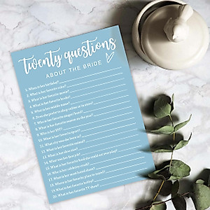 Buildinest Blue Theme Bridal Shower Games 25 Guests, Wedding Shoe Game Bridal Games, Wedding Advice Cards, Wedding Games for Reception, Bride Groom Wedding Bachelorette Engagement Party Supplies-C05