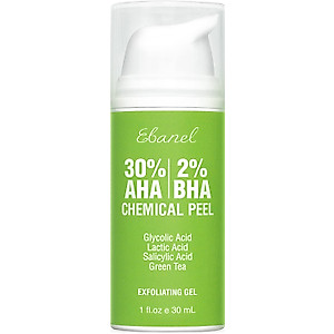 Ebanel 30% AHA 2% BHA Chemical Peel Exfoliant Gel, Face Peel with Glycolic Acid, Salicylic Acid, Lactic Acid, Green Tea, Chamomile for Acne Scars, Dark Spots, Wrinkles, Fine Lines