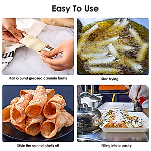 Cannoli Tubes,5 inch Large Stainless Steel Cannoli Forms Non-stick cream horn Danish Pastry Molds for Croissant Shell Cream Roll Pack of 15