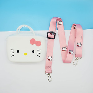 Kitty Cat Purse with Adjustable Lanyard Zipper Kitty Cat Wallet Crossbody Bag Shoulder Bag Coin Pouch with Handle, Sanlio Accessories for Women