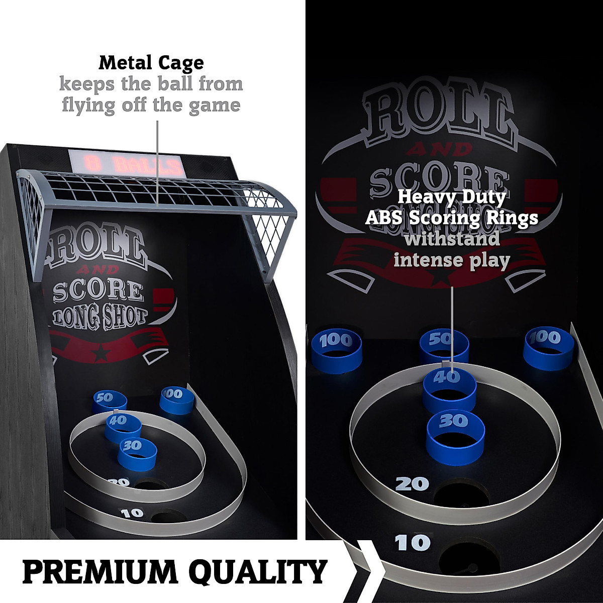 Hall of Games 130 Inch Premium Roll and Score Game, Burgundy/Black