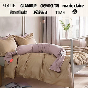 bbhugme Adjustable Pregnancy Pillow – Full Body Support for Side Sleeping - Adjustable Firmness and Shape - Supports Back, Legs, Belly, HIPS for Pregnant Women - Removable Cover - Dusty Pink