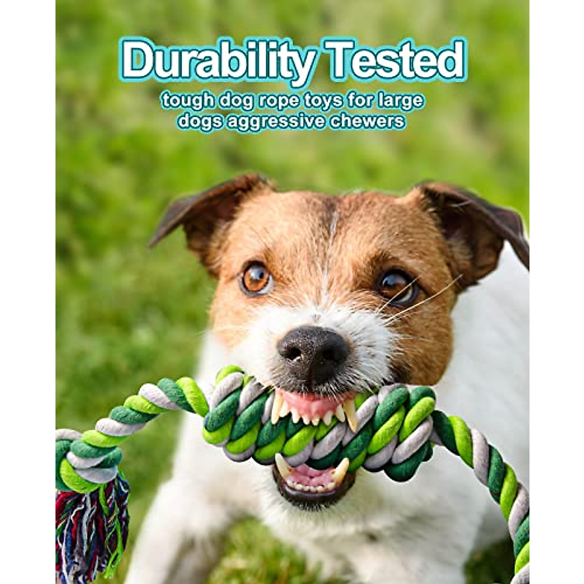 Heibizi Dog Toys for Large Dogs Aggressive Chewers, Valued Durable Dog Rope Toys Pack for Medium Large Breed, Interactive Tug of War Toys for Dogs, Dog Gifts