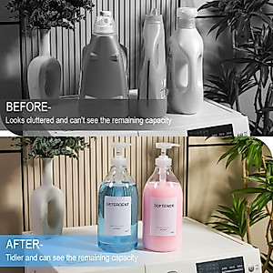 VOTLEVT 64 OZ Laundry Detergent Dispenser, Liquid Laundry Soap Dispenser, Plastic Fabric Softener Holder and Container, Laundry Room Organization, 2 Pack