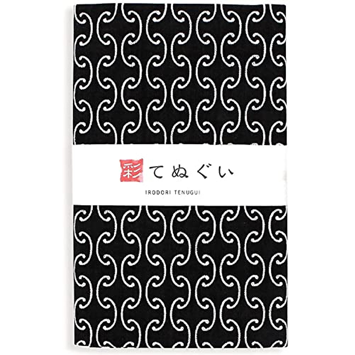 KOMESICHI irodori Japanese Traditional Towel Tenugui Cool Pattern 5 with Fray Prevention Processing Set of 5 with Tenugui Iroha (English Manual), 12.99x34.64 in