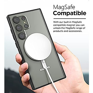 Encased 2-in-1 Magnetic Wireless Charger with Case for Samsung Galaxy S23 Ultra - MagSafe Compatible Charger is Included (2023 Ultra-6.8") Clear