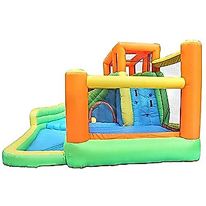 Bouncy Castle, Inflatable Castle for Kids Inflatable Castle Family Children's Playground Outdoor Play Equipment Small Trampoline Slide (Outdoor Sports)