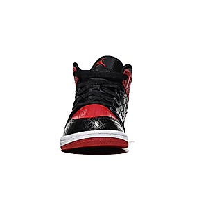 Jordan Boy's 1 Mid SS (Little Kid) Black/Gym Red/White 11 Little Kid M
