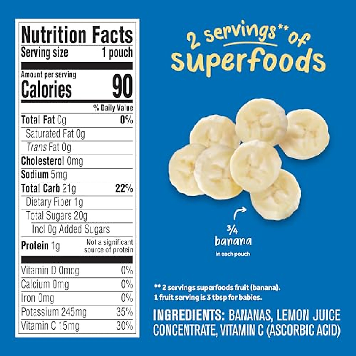 Gerber Baby Food Pouches, 2nd Food for Sitter, WonderFoods, Banana, 3.5 Ounce (Pack of 12)