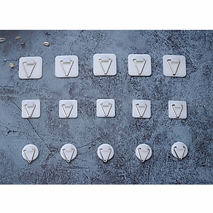 Ruwado 15 Pcs Plate Hanger Invisible Self Adhesive Square Round Wall Dishes Hook Holders for Bathroom Kitchen Office Pictures Photo Frame Wall Art Décor Supplies (15 Pcs)