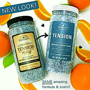 Village Naturals Therapy Tension Concentrated Mineral Bath Soak, Cedar Citrus Scent, 20 Oz, Pack of 3