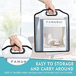 Supkiir 6 Pcs Scrapbook Paper Storage Organizer 12'' x 12'' Sheets Expanding Paper Folio with Portable Handle and Button Closure Clear Vinyl Paper Holder for Scrapbook Supplies Crafts Mats Photos File