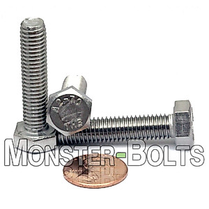 MonsterBolts - M8 x 35mm Hex Head Cap Screws, DIN 933, A2 Stainless Steel, 10 Pack