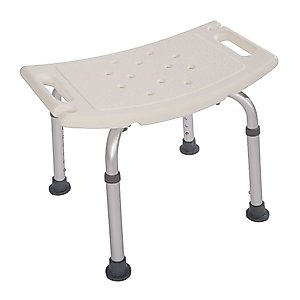Binrrio Elderly Bath Chair Shower Seat Adjustable Height Transfer Bench Bathtub Chair for Seniors, Adults, Pregnant Women 20'' L x 12''W (White)