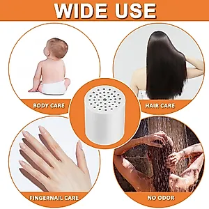 Cenipar 15 Stage Shower Filter Replacement Cartridge, High Output Shower Filter Cartridge Contain Vitamins C Shower Filter Refill Reduce Chlorine & Fluoride for Hard Water Improve Skin and Hair 4 Pack