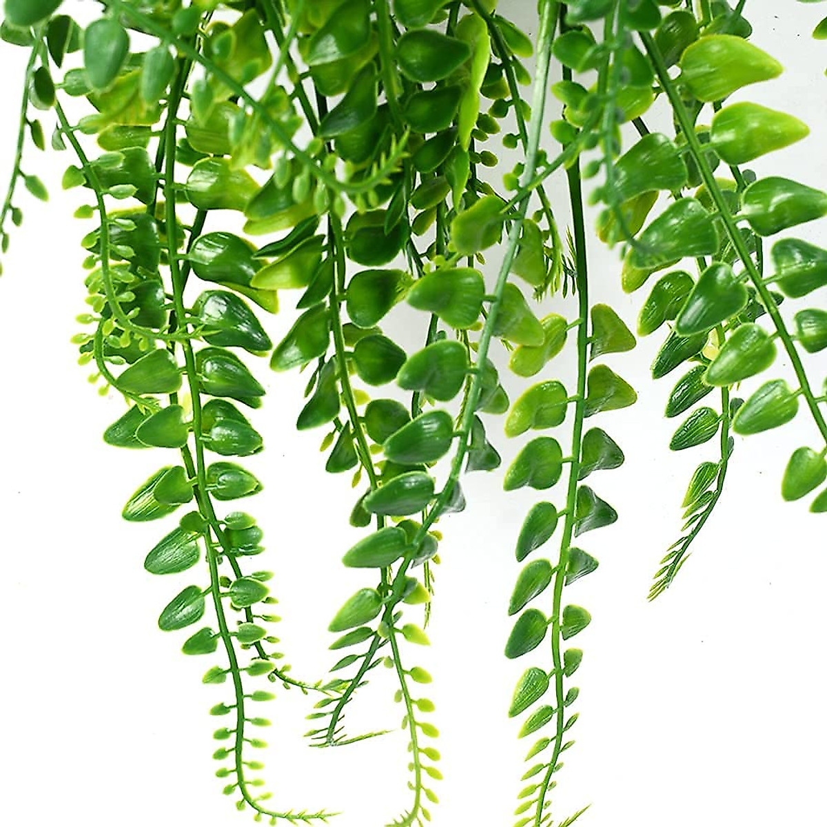 Artificial Hanging Plants 2pack Fake Hanging Ferns Plant Faux Fake Ivy Boston Fern Hanging Plant Outdoor UV Resistant Plastic Plants
