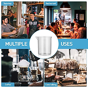 BESTOMZ Plastic Graduated Beakers Transparent Lab Measuring Cup 100mL Set of 6