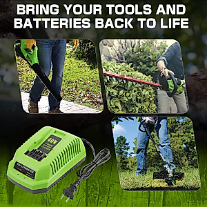 Powilling Replacement Charger Compatible with Greenworks 40V Battery Charger Lithium Ion 29482 29462 29472 2901319 2938302 BAF702 L-300 BAF704 BAF705 Compatible with 40V G-MAX Power Tools