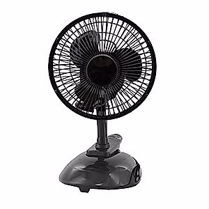 Kosmosta 6 inch 2 speed-Adjustable Tilt, 2 in 1 clip and table fan Personal Clip On Fan plug in clip fan For The Home, Office, Dorm Black color Fan