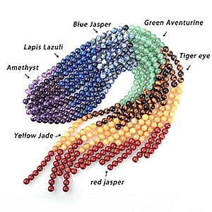 ICAI Beads 8mm Natural Colorful Stone Round Loose Stone Beads for Jewelry Making DIY Crafts Design 1 Strand 15" APPR.47-49pcs.