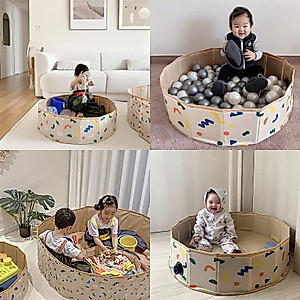 SUNWUKING Toddler Sand and Water Table - Foldable and Portable Ball Pit, Small Sandbox and Baby Sensory Play Activity Center Ideal for Game Room, Pet Bathing and Summer Fun 32 * 8 Inches