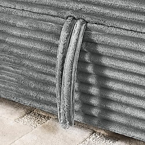 Corduroy Tufted Upholstered Left Facing Sleeper Sectional Sofa, L-Shaped Pull Out Sleep Couch Bed Modular Convertible Sofabed with Right Storage Chaise and Pillow-top Armrests for Living Room