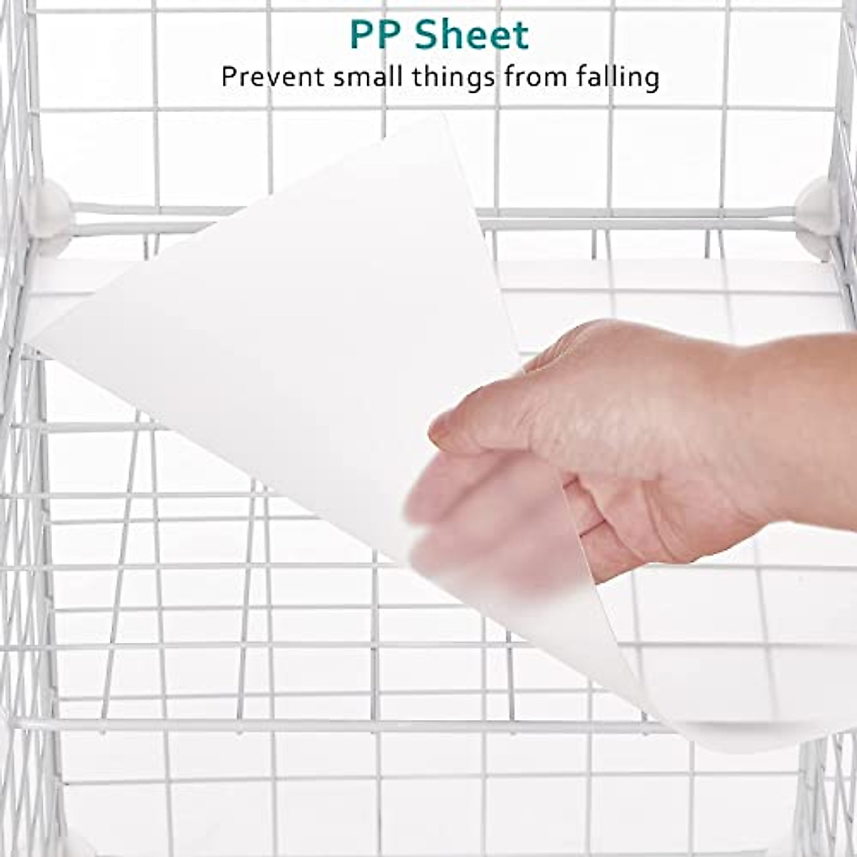 ANWBROAD Wire Cube Storage Organizer 12 Cube Metal Grids Shelves Storage Bins Shelving Stackable Modular Bookshelf Shelf Cubbies Unit Closet Cabinet for Living Room Office White LWT012T