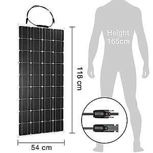 DSJ 12V 100W Monocrystalline Flexible Solar Panel - Solar Power System Kit with Charge Controller for Outdoors Travel Camping