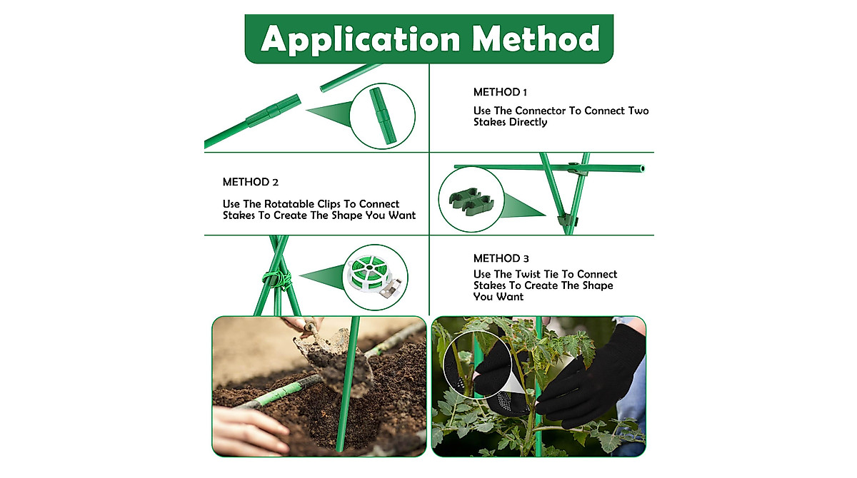 Cludoo 94PCS Garden Stakes Set - Durable Plant Support