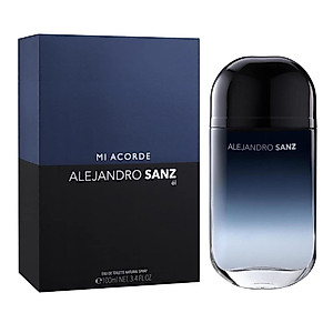 Alejandro Sanz, Mi Acorde, El, Fragrance, for Men, Eau de Toilette, EDT, 3.4oz, 100ml, Cologne, Spray, Blue, Black, Bottle, Made in Spain, by Tailored Perfumes