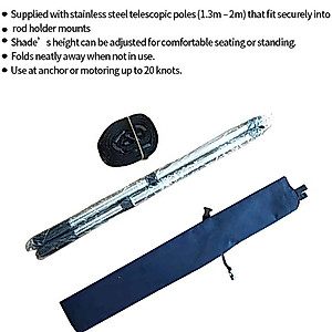 TeBaisea Boat T-Top Sun Shade Kit Boat Canopy, Boat Cover with Stainless Steel Telescopic Rod Foldable,UV-Proof 1200D High-Tech Polyester Fiber, Anti-Ultraviolet Dark Blue（126"×114"×102"）
