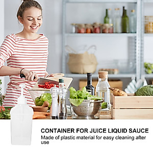 Cabilock 3PCS Plastic Squeeze Condiment Bottles Mason Jar Syrup Honey Dispenser Pump Bottle for Juice Ketchup Cookie Sauces 1100ML (White)