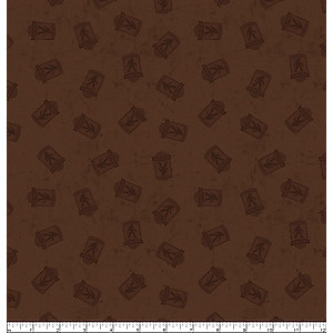 Riley Blake Legends of The National Parks Logo Toss, Fabric by The Yard (Brown)