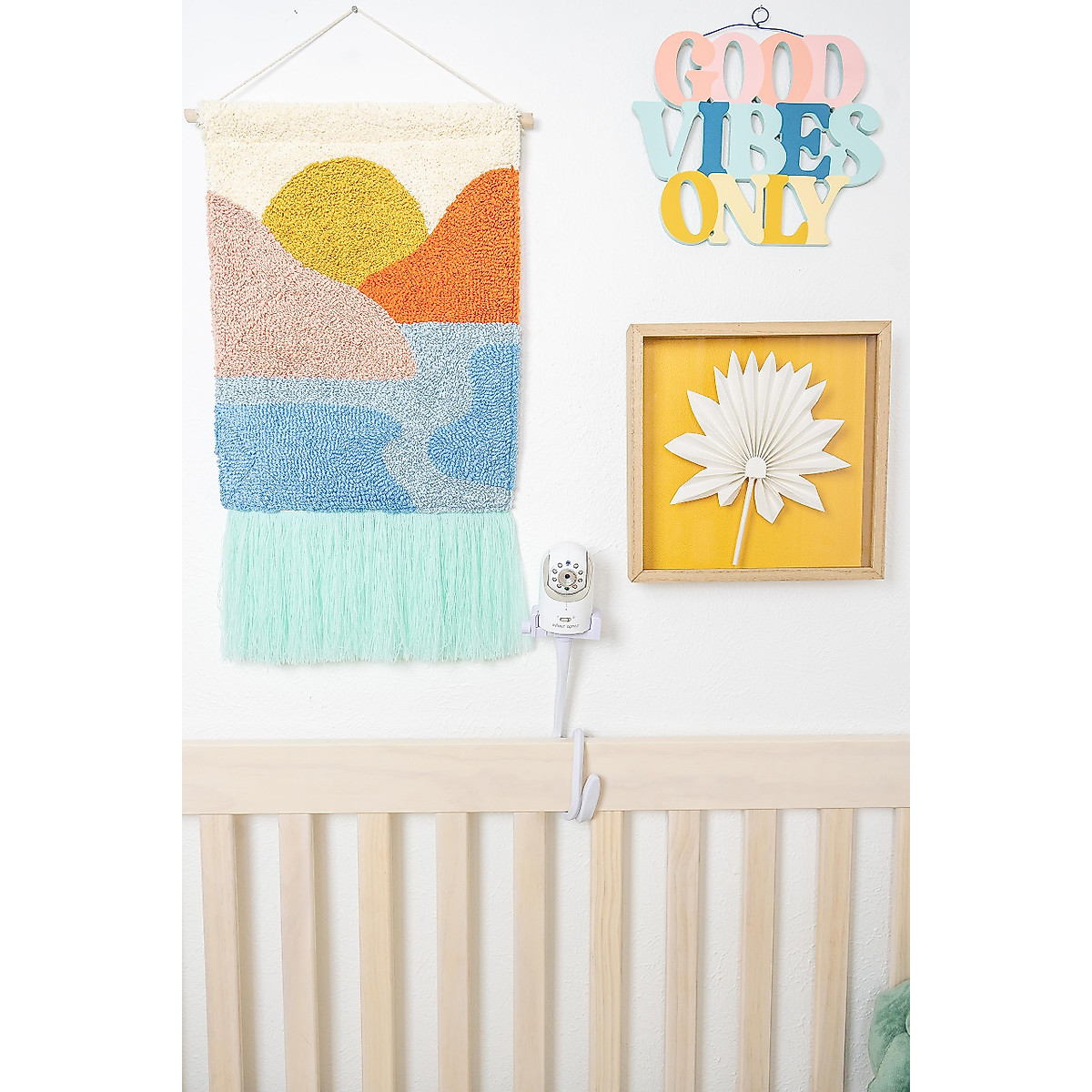 Pay's Place Universal Baby Monitor Mount, Longer White Flexible Silicon Baby Camera Mount, Ideal Baby Monitor Holder to Crib Bassinet Playpen, Baby Monitor Stand, Compatible w/Infant Optics Mount