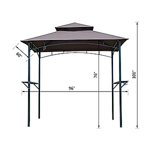 GOJOOASIS Barbecue Grill Gazebo Outdoor 2-Tier BBQ Canopy Tent Coffee Shelter 8-Feet