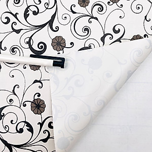 Yifely Black Vine Shelf Liner Self-Adhesive Furniture Paper DIY Dresser Drawer Covering Sticker 17.7 Inch by 9.8 Feet