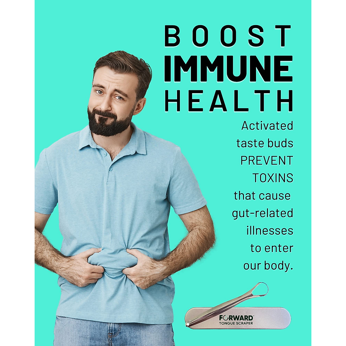 Tongue Scraper for Adults - Oral Care Tool to Remove Plaque, Fight Bad Breath and Enhance Teeth Care, Ergonomic Handle for Better Hygiene also for Kids, Comes With Storage Box, Easy Use, Sterilizable