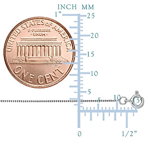 Jewelry Affairs 14k Real Solid Gold Box Style Chain Necklace, 0.6mm (20 Inches, White Gold)